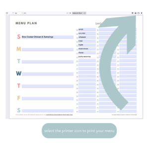 Free Editable Menu Plan and Grocery List!