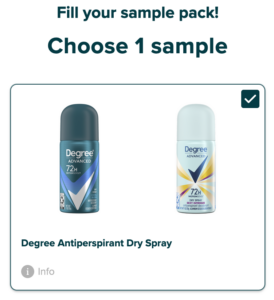 Free Degree Spray Deodorant Sample!