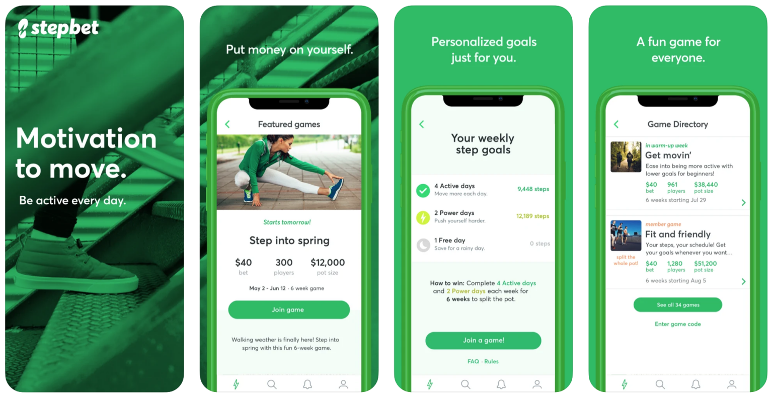 StepBet Fitness Game | Bet Against Yourself & Win Cash for Stepping!