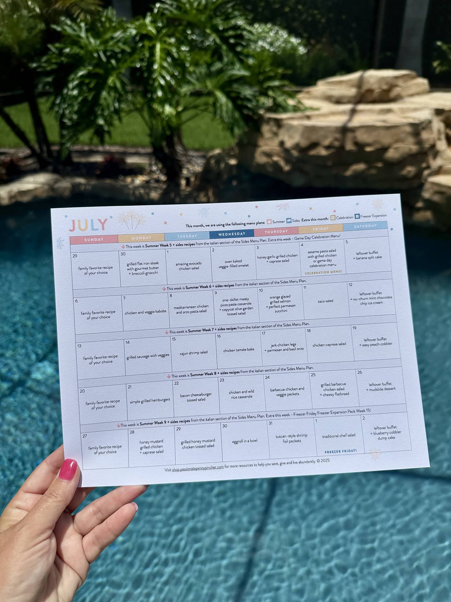 July Menu Plan + FREE Menu Calendar Printable . . . Summer Meals Start NOW!