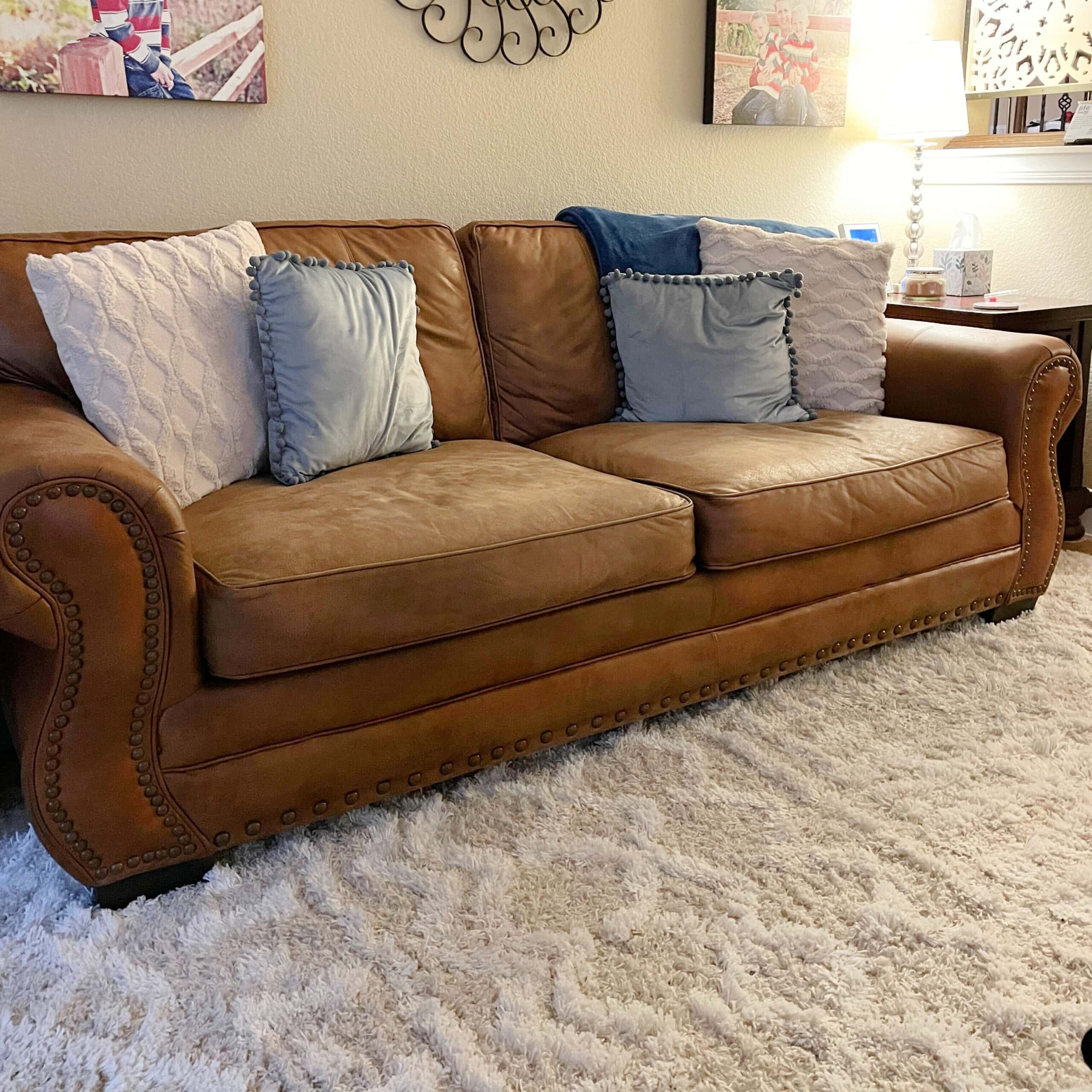 Couch Cover Makeover - Easy & Frugal Way to Fluff Your Space!