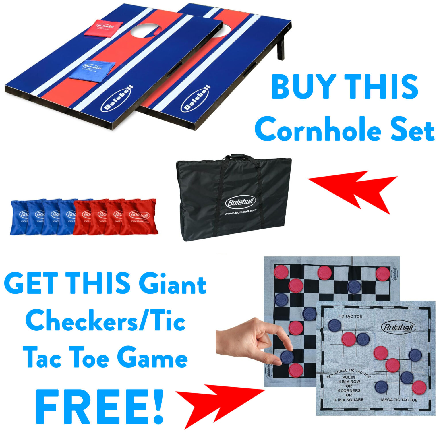 Backyard Cornhole Set and GIANT Checkers Under $60 Shipped!