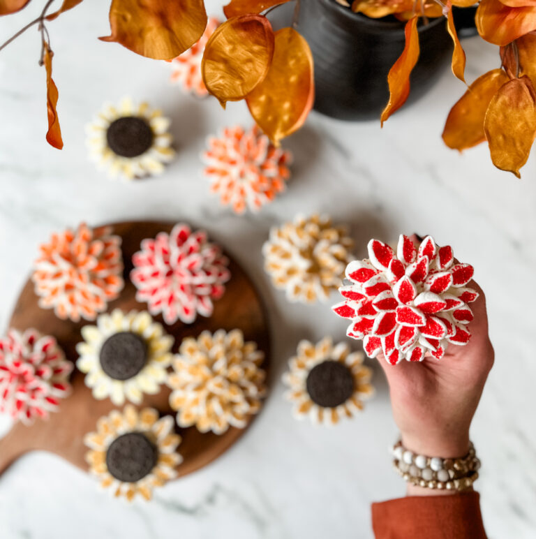 DIY Fall Flower Cupcakes - SO Easy and Adorable!