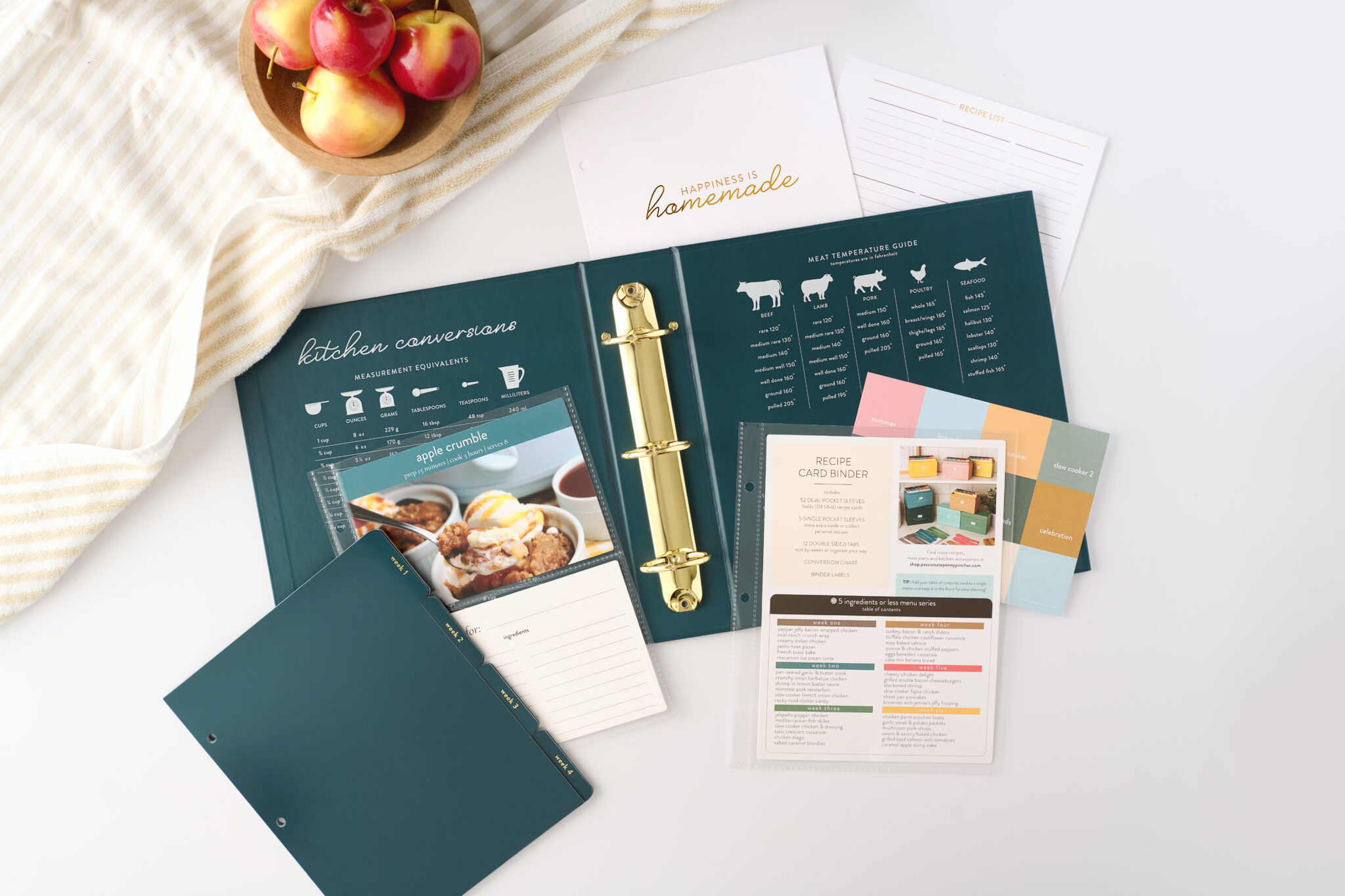 NEW Recipe Binders & Whole Foods Menu Plan with Photos