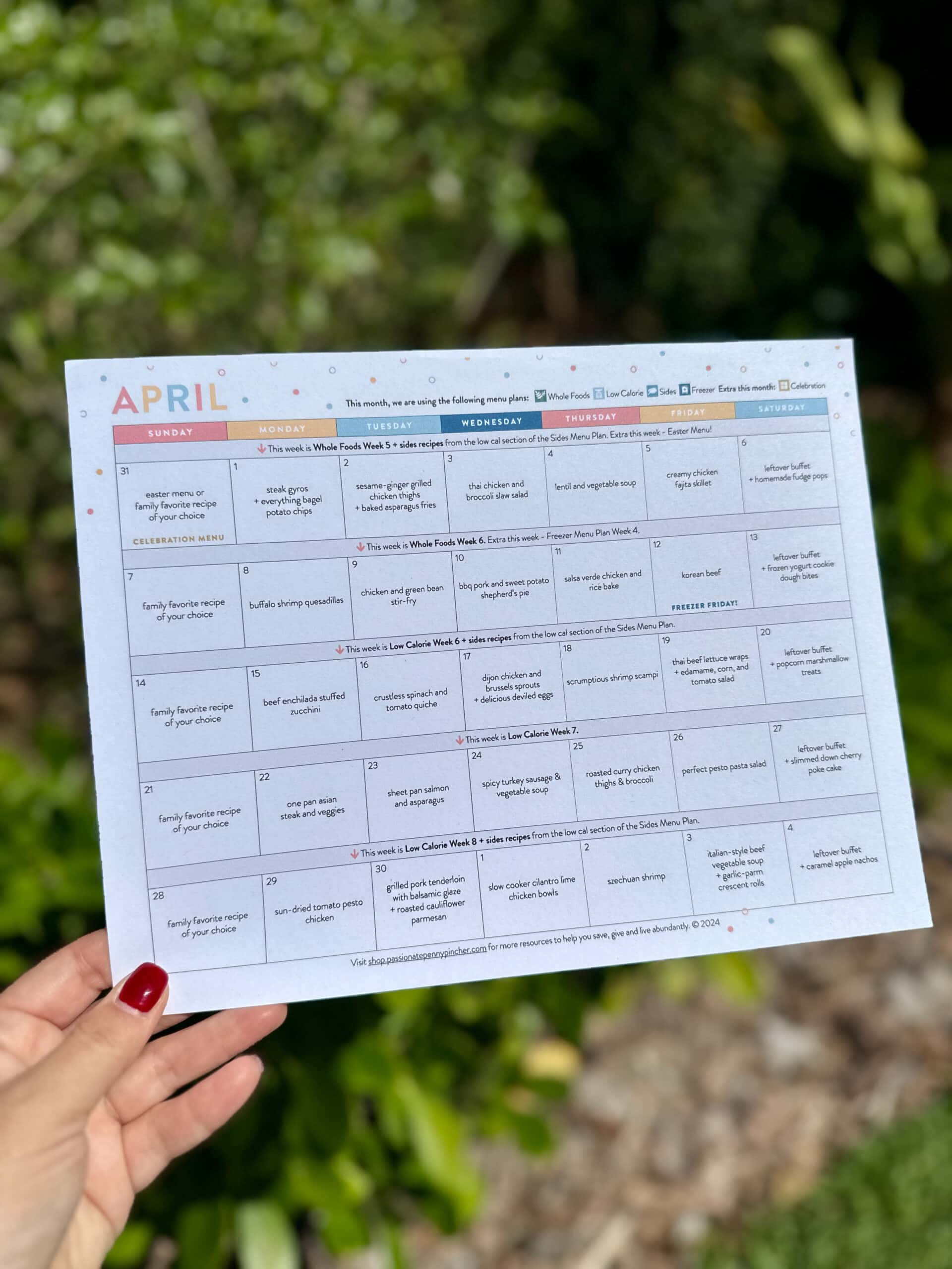 April Menu Plan + FREE Menu Calendar Printable: Here's What We're ...