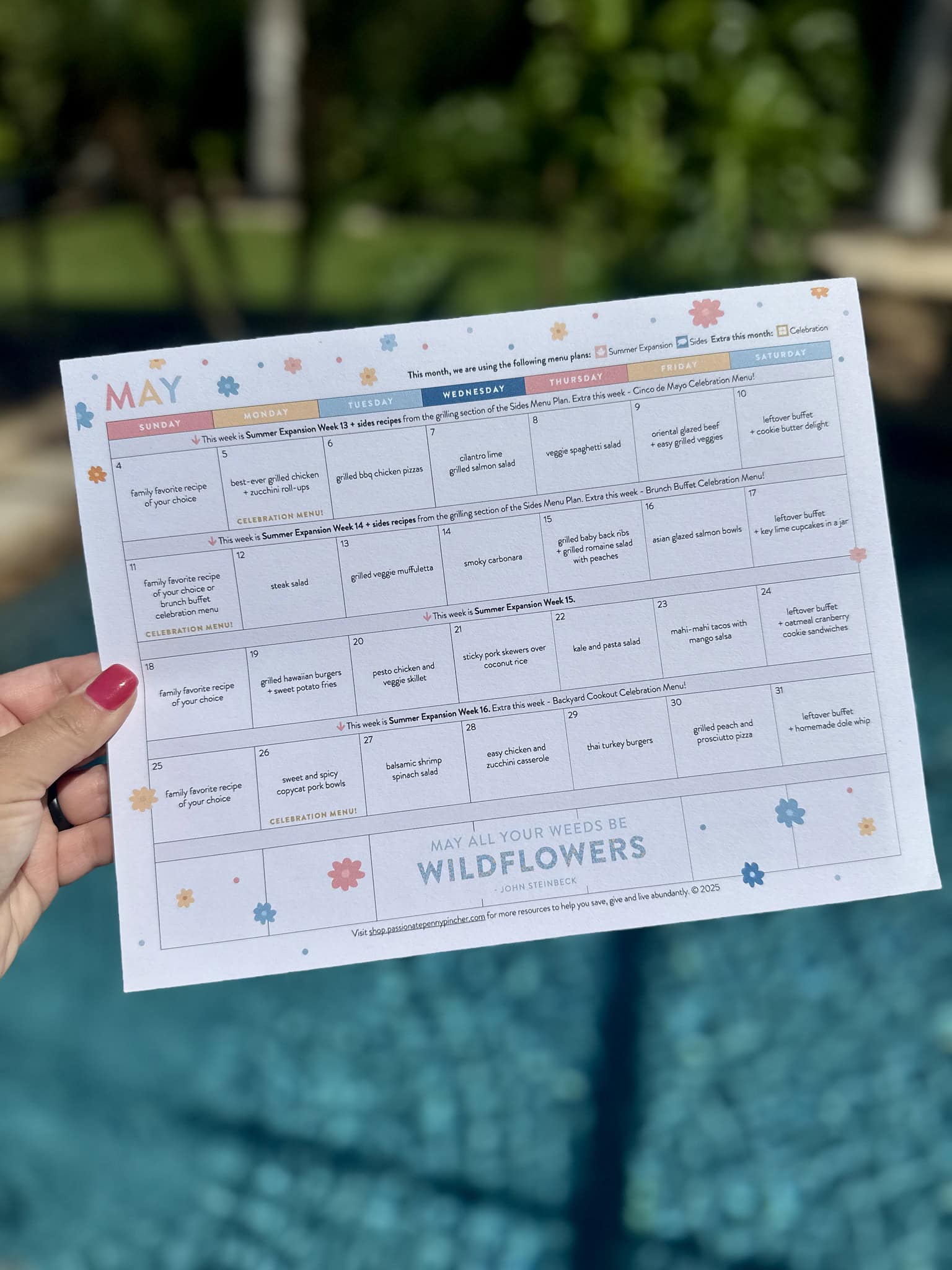 May Menu Plan + FREE Menu Calendar Printable . . . Summer Meals Start NOW!