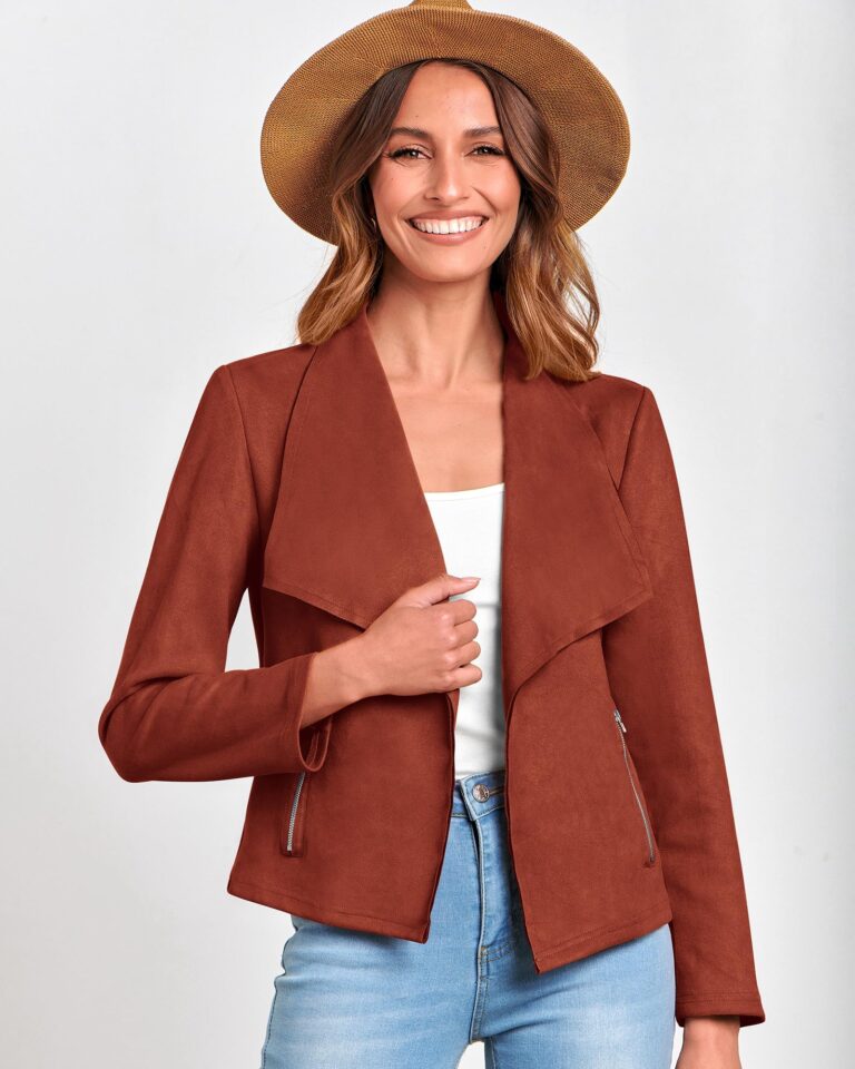 CUTE Faux Suede Open Front Jacket UNDER $20 Shipped (Reg. $40)