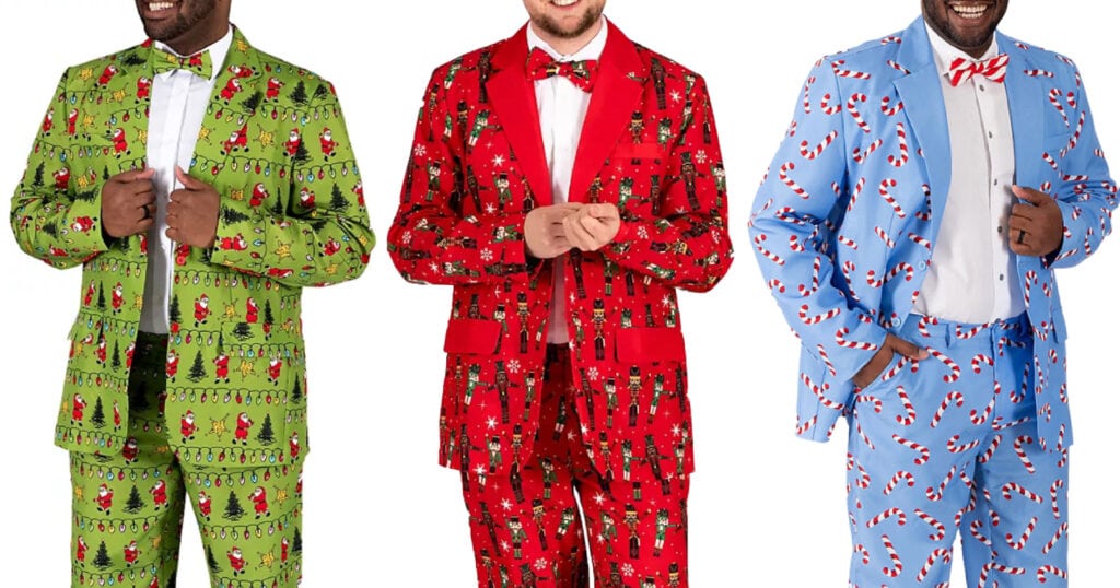 Men's 3-Piece Holiday Suits with Removable LED Lights Under $19.95!