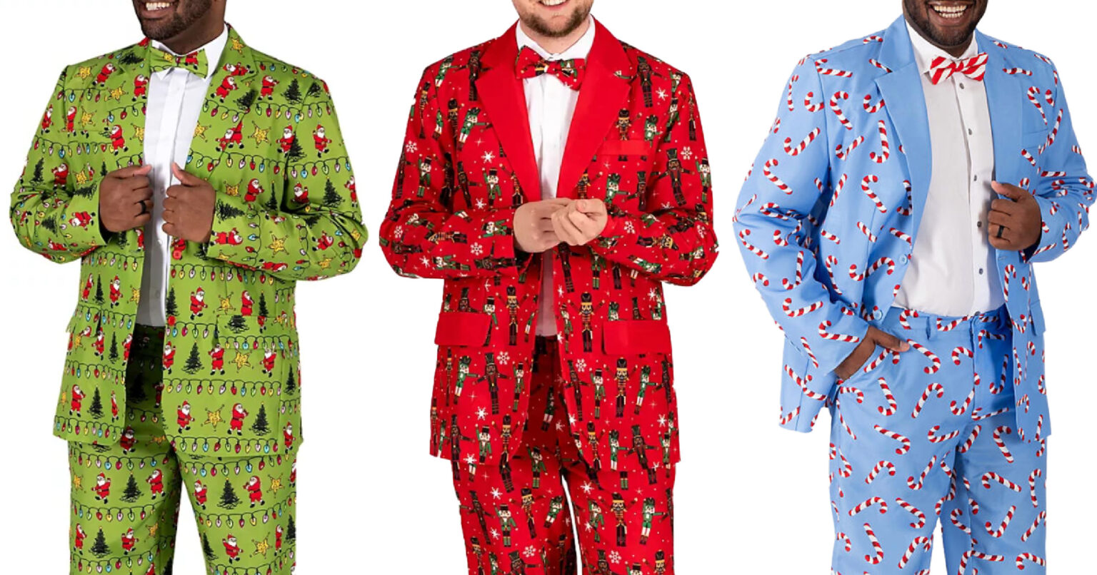 Men's 3-Piece Holiday Suits with Removable LED Lights Under $19.95!