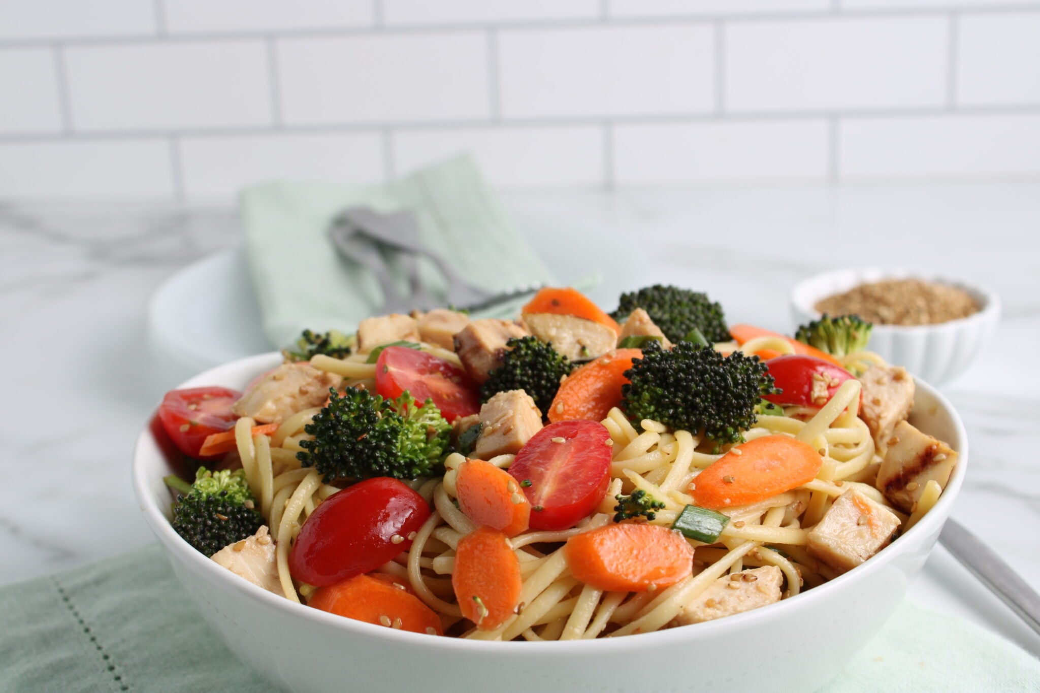 Sesame Pasta Salad With Grilled Chicken? Yes Please!