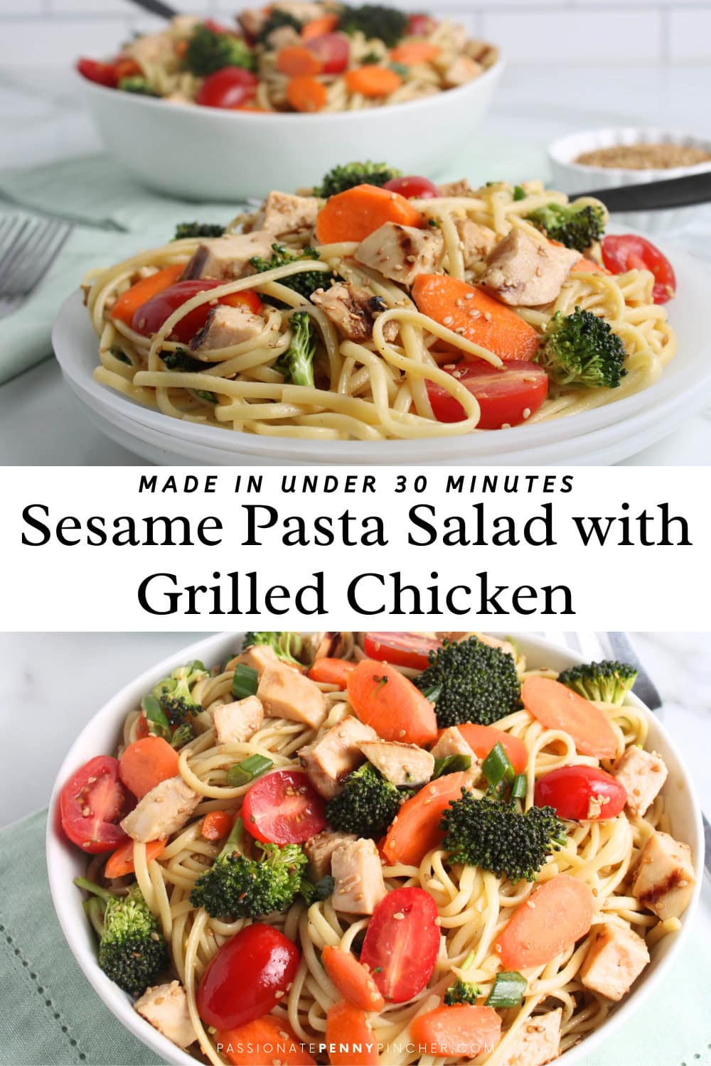 Sesame Pasta Salad With Grilled Chicken? Yes Please!