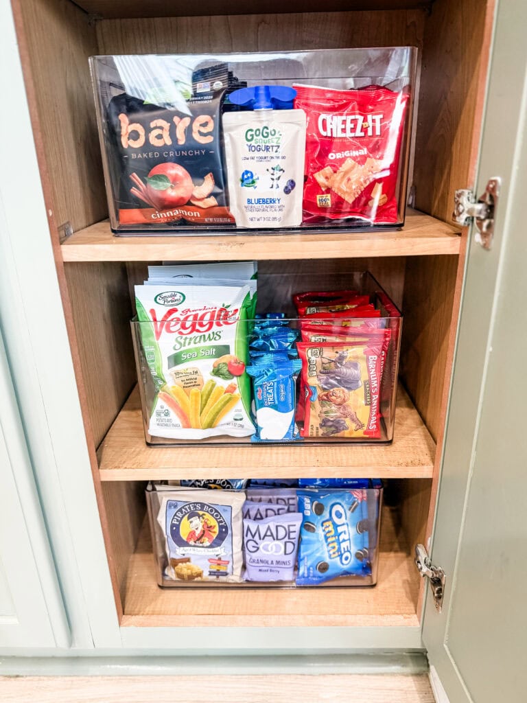 Try This Pantry Snack Station To Keep Kids Snacks Organized!