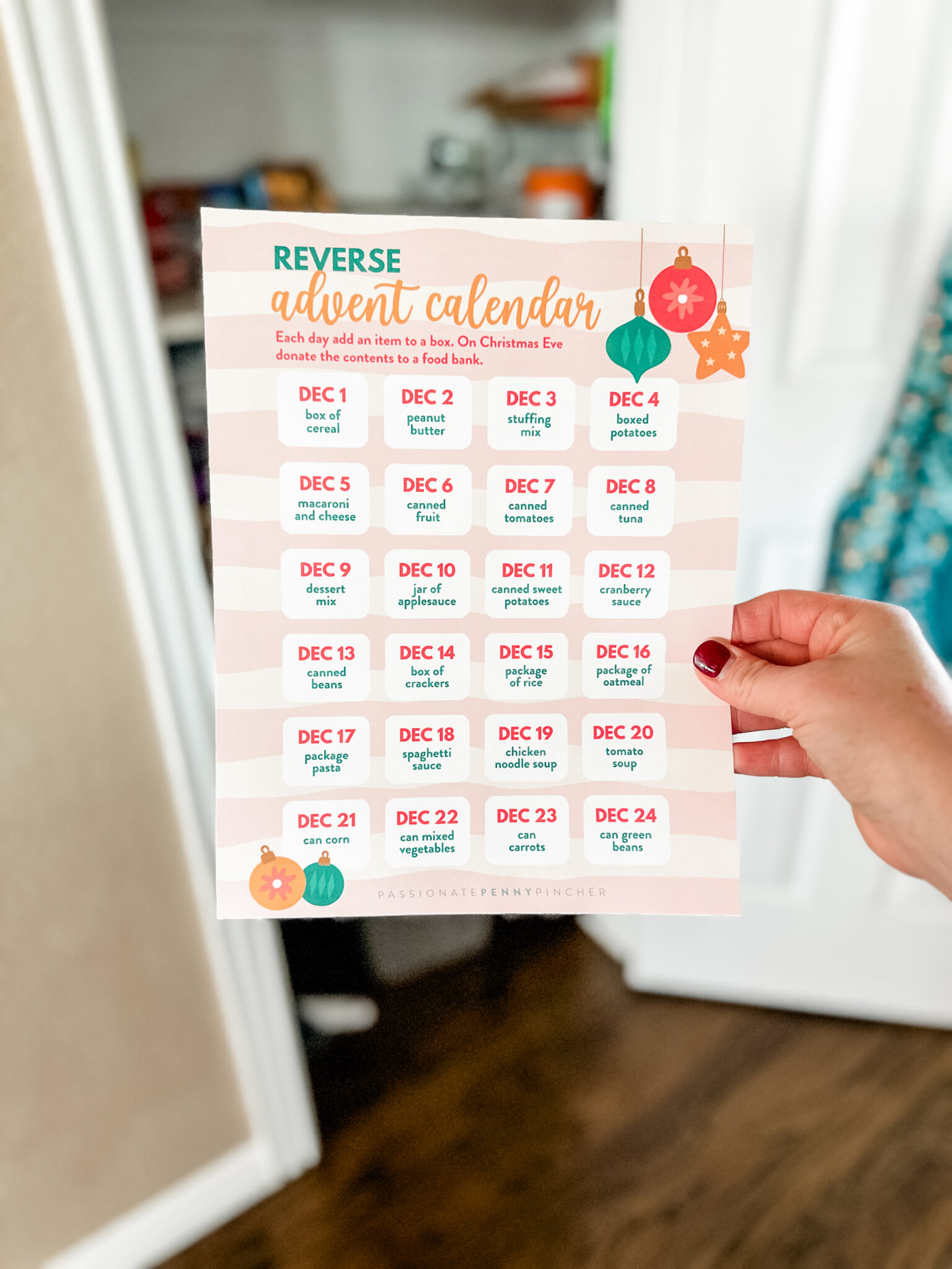 Reverse Advent Calendar - Such A Great Idea To Give Back!